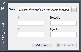 Umetanje geokodiranog rastera